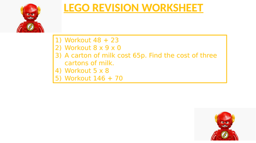LEGO REVISION WORKSHEET 83 | Teaching Resources