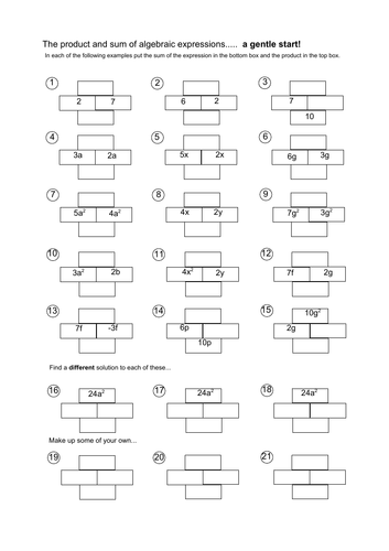 Product sum bricks | Teaching Resources Product sum bricks | Teaching Resources