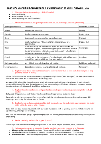 OCR A Level PE - Skill Acquisition Bundle | Teaching Resources