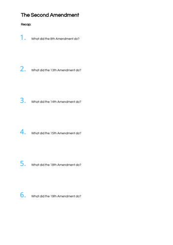 The Second and Eighth Amendments | Teaching Resources