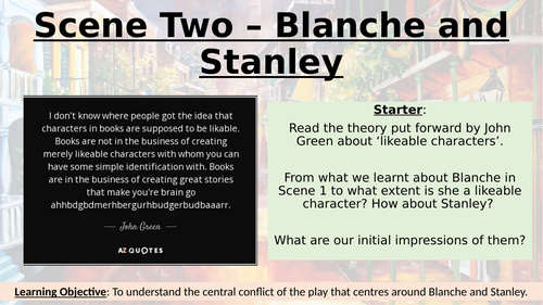 A Streetcar Named Desire - Scene 2 | Teaching Resources