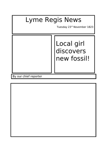 Mary Anning Template Newspaper Report | Teaching Resources