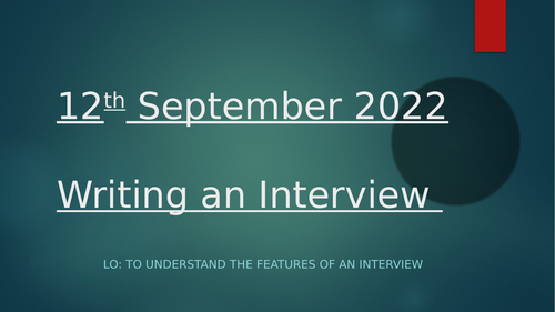Writing an Interview GCSE Resources | Teaching Resources