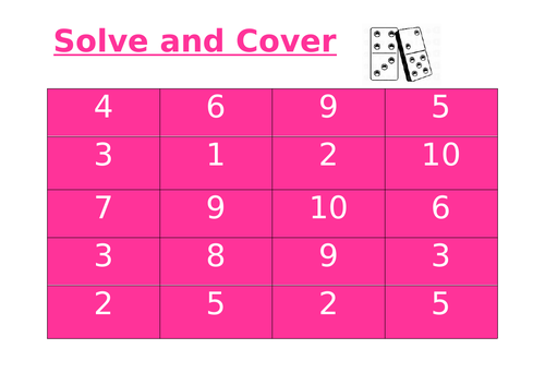 Solve and Cover Dominoes | Teaching Resources