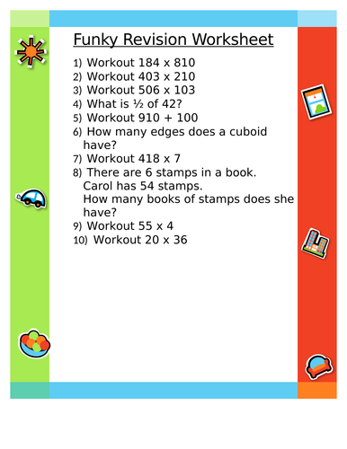 FUNKY REVISION WORKSHEET 7 | Teaching Resources