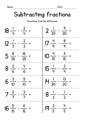 Subtracting Fractions from Mixed Numbers with Like Denominators ... Subtracting Fractions from Mixed Numbers with Like Denominators ...