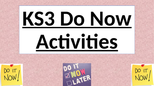 KS3 Do it now activities | Teaching Resources
