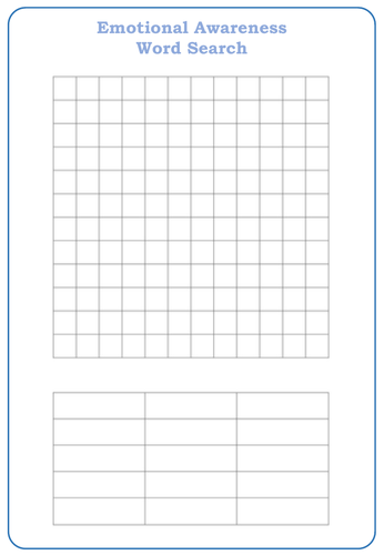 Emotional Awareness Word search | Teaching Resources