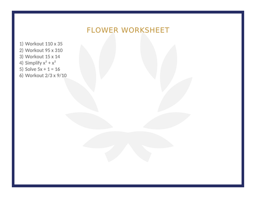FLOWER WORKSHEET 71 | Teaching Resources