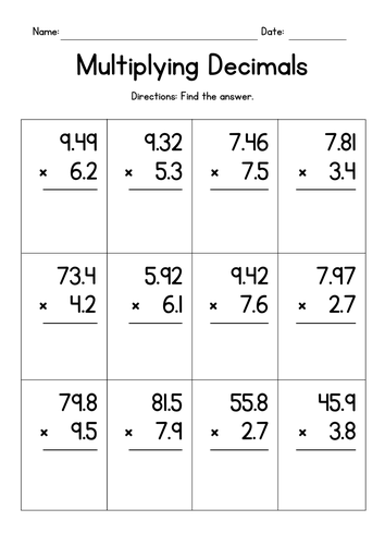 Multiplying Decimals in Columns | Teaching Resources Multiplying Decimals in Columns | Teaching Resources