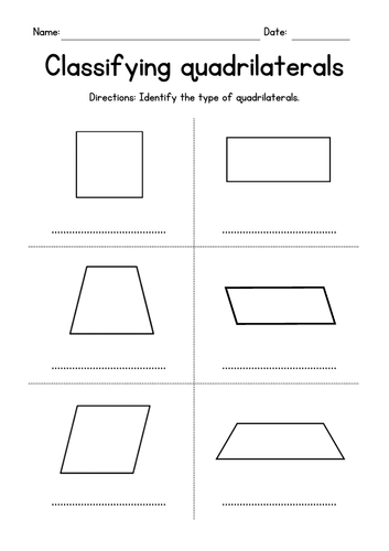 Classifying Quadrilaterals - Geometry Worksheets | Teaching Resources