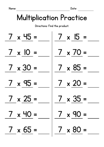 Multiplying 7 by Multiples of 5 | Teaching Resources