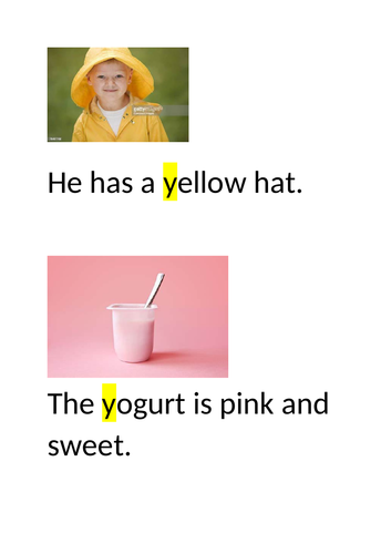 'y' sentences to read | Teaching Resources