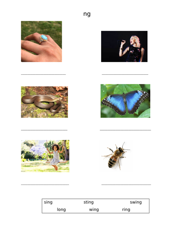 Matching 'ng' words to pictures | Teaching Resources