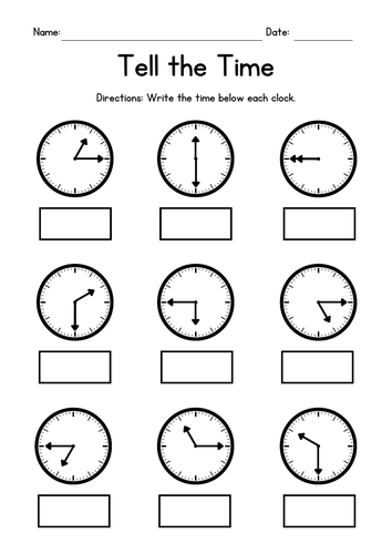Tell the Time - Quarter Hours - Reading Clocks | Teaching Resources Tell the Time - Quarter Hours - Reading Clocks | Teaching Resources