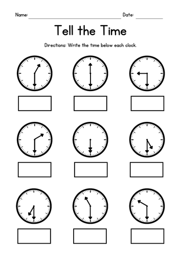 Tell the Time - Half Hours - Reading Clocks | Teaching Resources Tell the Time - Half Hours - Reading Clocks | Teaching Resources