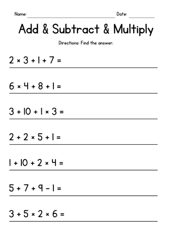 Order of Operations Worksheets | Teaching Resources