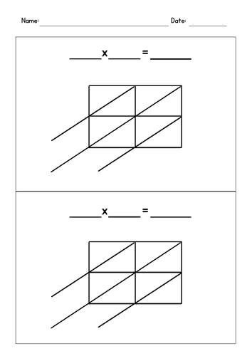 Lattice Multiplication Blank Templates (2-Digit by 2-Digit) | Teaching ...