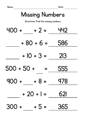Place Value - Missing Numbers | Teaching Resources Place Value - Missing Numbers | Teaching Resources