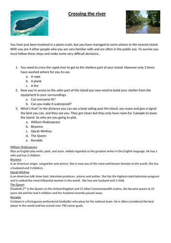 Problem solving- crossing the river scenario | Teaching Resources Problem solving- crossing the river scenario | Teaching Resources