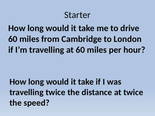 Speed Distance Time - Compound Measures | Teaching Resources