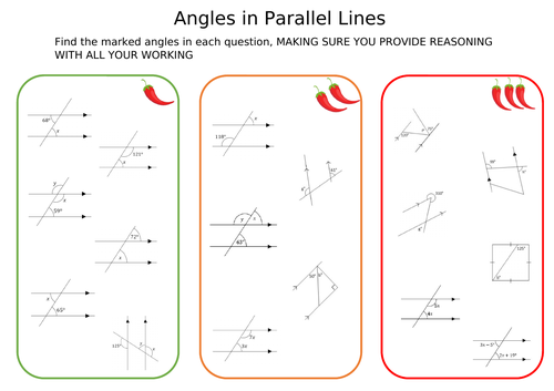 Angles in Parallel Lines WS | Teaching Resources Angles in Parallel Lines WS | Teaching Resources