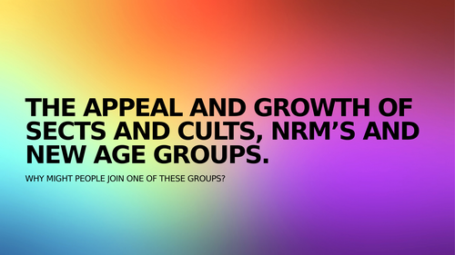 Growth of Cults and Sects | Teaching Resources
