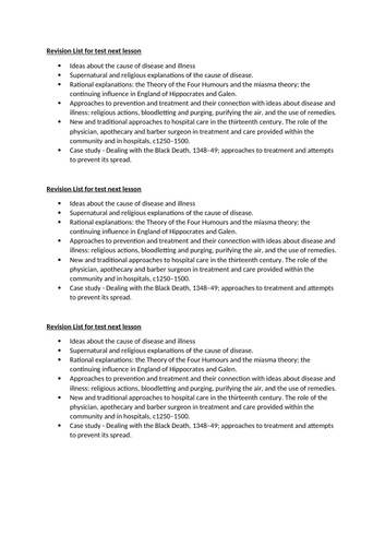 Medieval Medicine GCSE unit of work | Teaching Resources