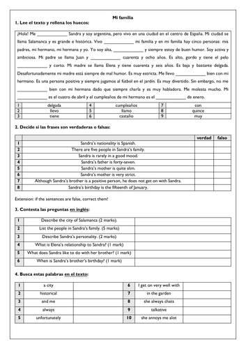 Spanish Family Reading & Translation | Teaching Resources