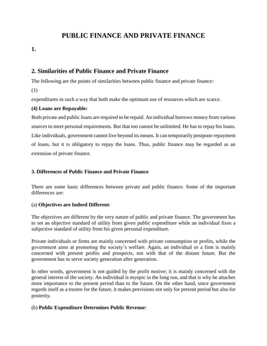 PUBLIC FINANCE AND PRIVATE FINANCE | Teaching Resources PUBLIC FINANCE AND PRIVATE FINANCE | Teaching Resources