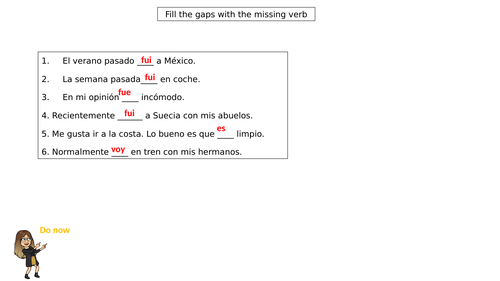 de vacaciones-past tense | Teaching Resources