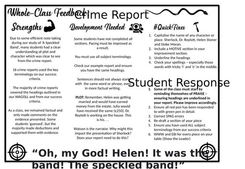 Whole-Class Feedback Sheets | Teaching Resources