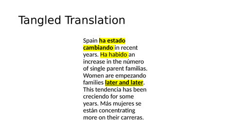 A level Tangled Translation Template | Teaching Resources