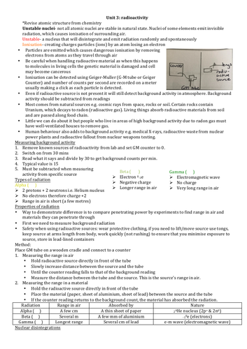 GCSE CCEA Double Award Physics Radioactivity Revision Notes | Teaching ... GCSE CCEA Double Award Physics Radioactivity Revision Notes | Teaching ...