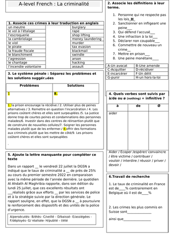 A-level French- Comment on traite les criminels (Conti style ...