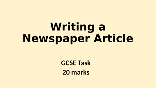 Writing a Newspaper Article KS3 | Teaching Resources Writing a Newspaper Article KS3 | Teaching Resources