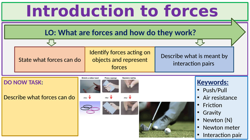 Secondary force and motion resources
