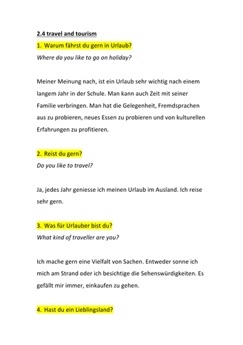German Worksheets: KS3, KS4, GCSE Language Teaching Resources ǀ Tes