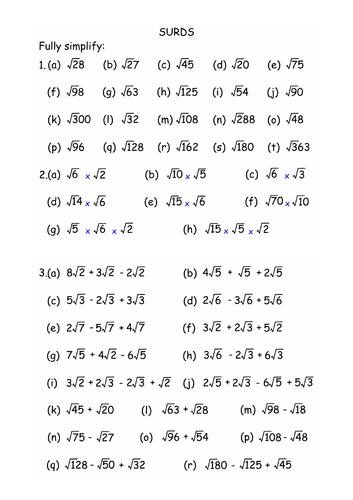 Surds | Teaching Resources