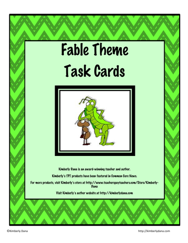 Fable Theme Task Cards | Teaching Resources