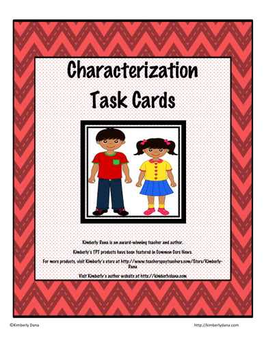 Characterization Task Cards | Teaching Resources Characterization Task Cards | Teaching Resources