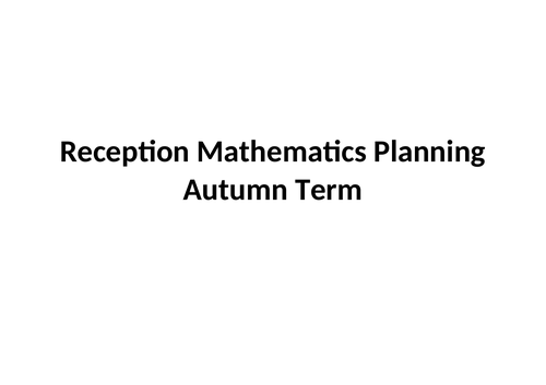EYFS steps in progression Maths Autumn | Teaching Resources
