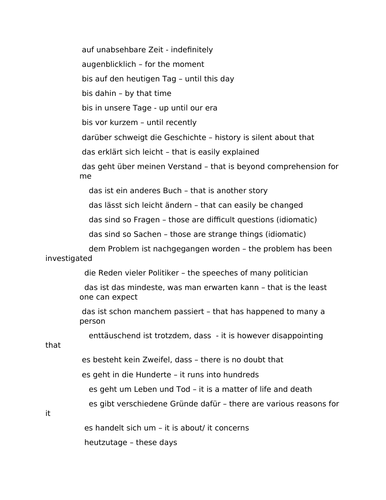International Baccalaureat German Language essay writing phrases ...