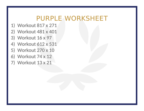 PURPLE WORKSHEET 12 | Teaching Resources