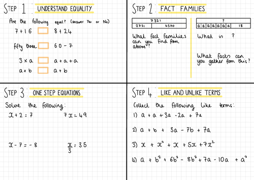 White Rose Maths Year 7 Equality & Equivalence Homework Steps 1-4 ... White Rose Maths Year 7 Equality & Equivalence Homework Steps 1-4 ...