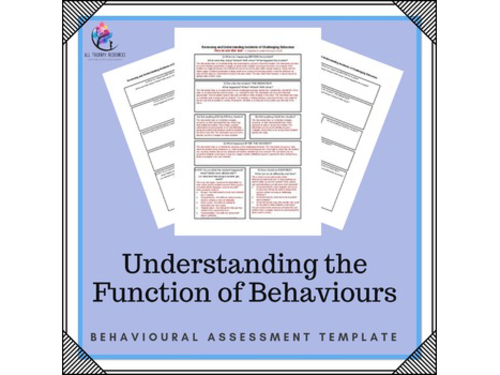 Functional Behavior Assessment Formulation | Teaching Resources