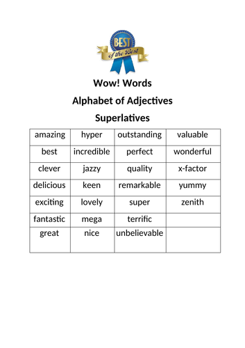 Wow! Words Poster | Teaching Resources