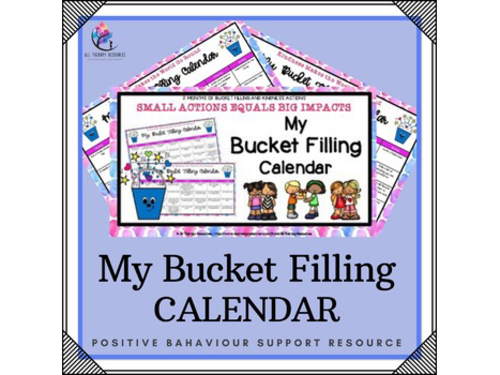 My Bucket Filling Calendar - Anti-Bullying and Kindness Week Ideas ...
