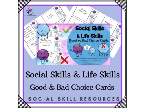 Social Skills & Life Skills - Good or Bad Choice Cards - Austism ...