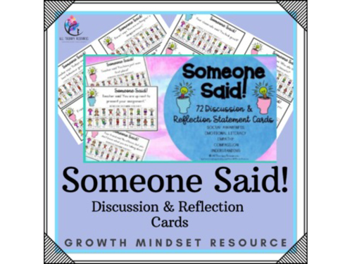 Someone Said! - Discussion & Reflection Cards - Empathy Lesson Social ...